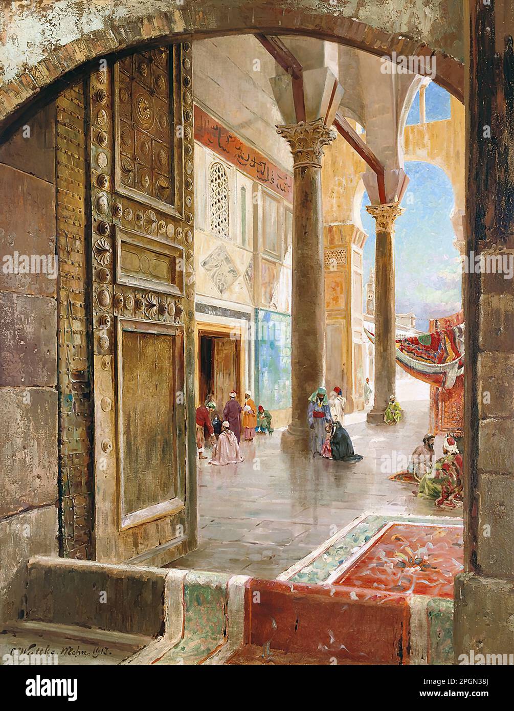 Wuttke Carl - the Great Umayyad Mosque Damascus - German School - 19th ...