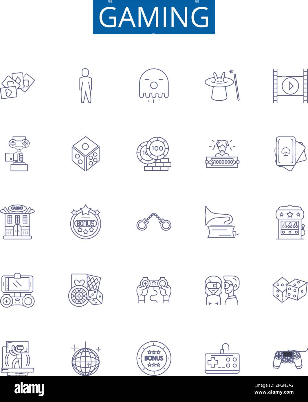 Gaming line icons signs set. Design collection of Gaming, Video ...