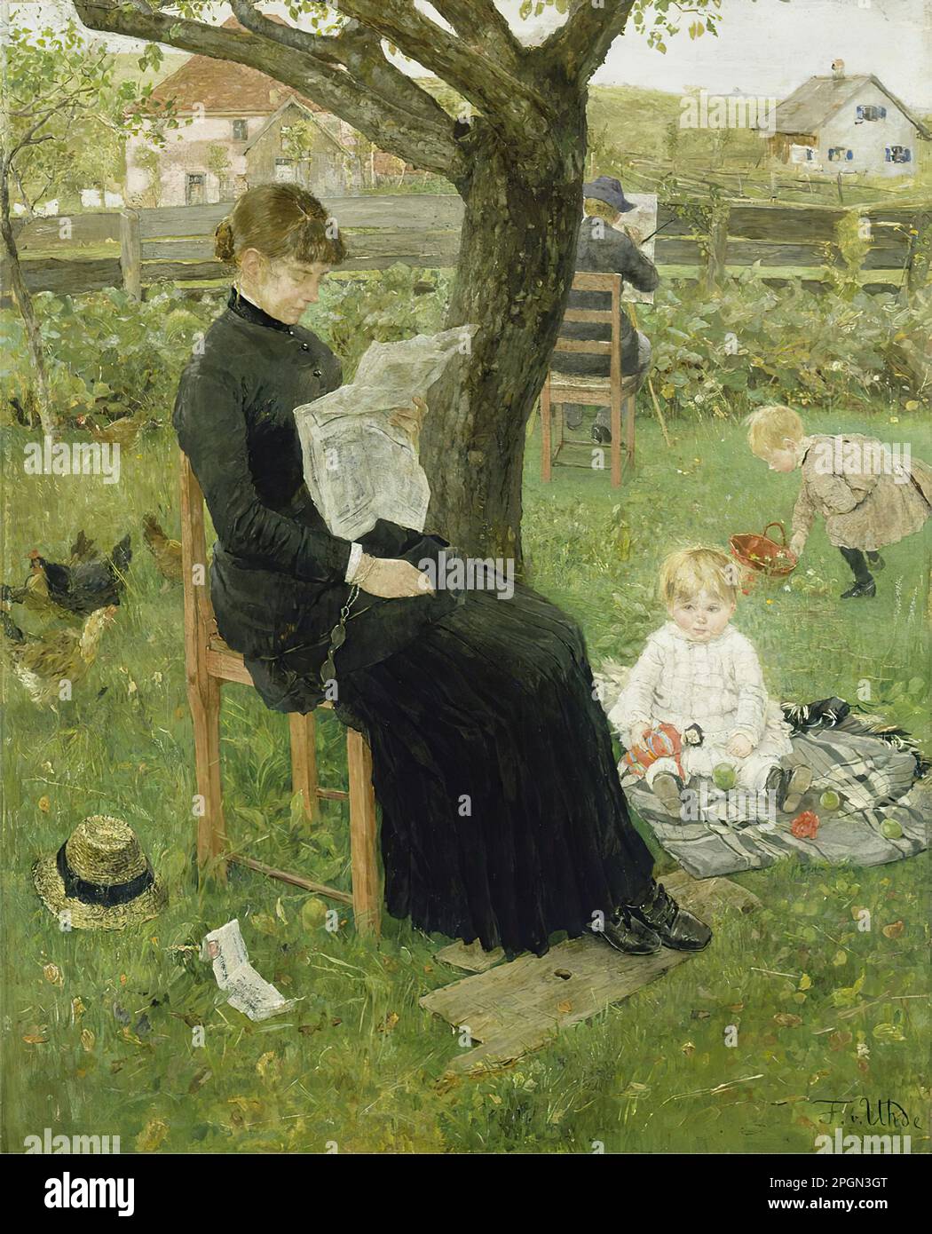 Uhde Fritz Von - Summer Resort - German School - 19th Century - Uhde ...