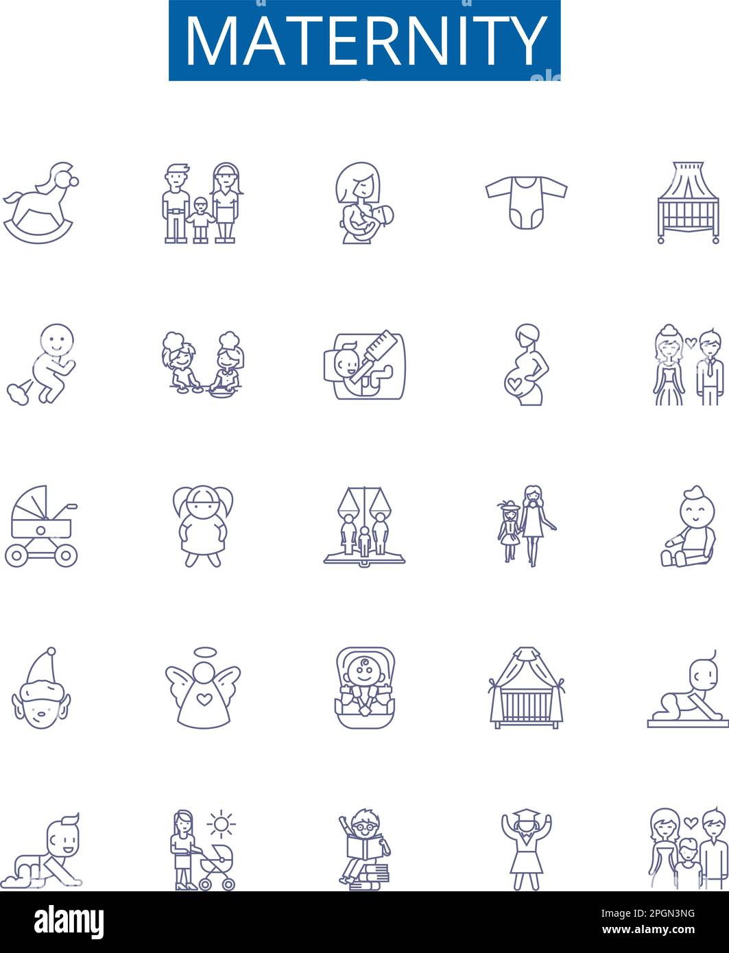 Maternity line icons signs set. Design collection of Pregnancy ...