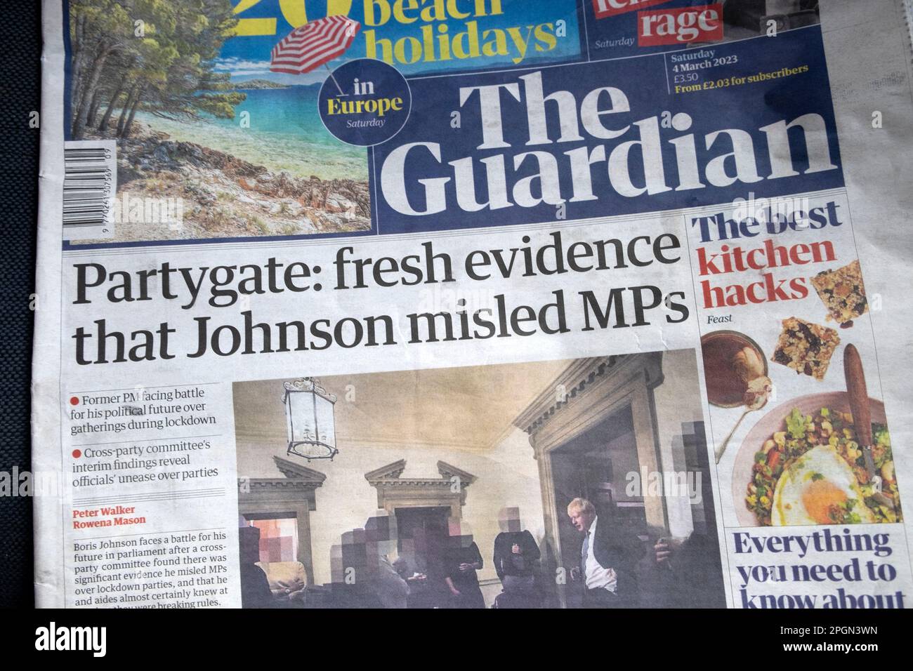 'Partygate fresh evidence that Johnson misled MPs' Guardian newspaper ...
