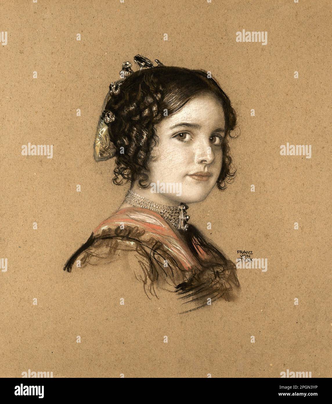 Stuck Franz Von - Portrait of Mary Stuck in Munich Traditional Costume ...
