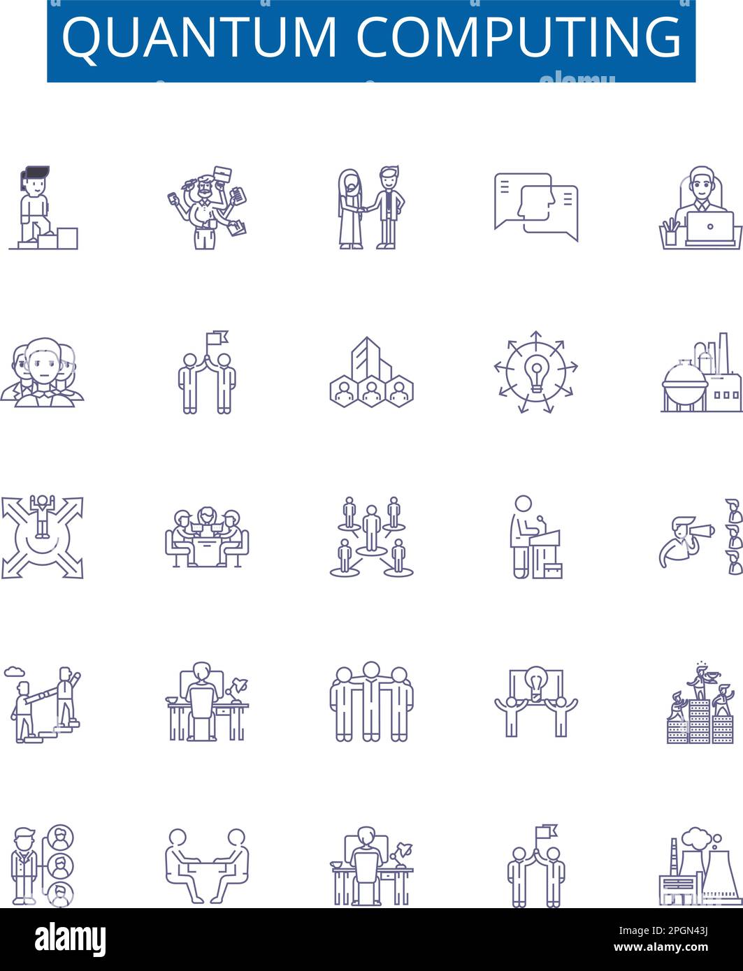Quantum computing line icons signs set. Design collection of Quantum ... Quantum computing line icons signs set. Design collection of Quantum ...