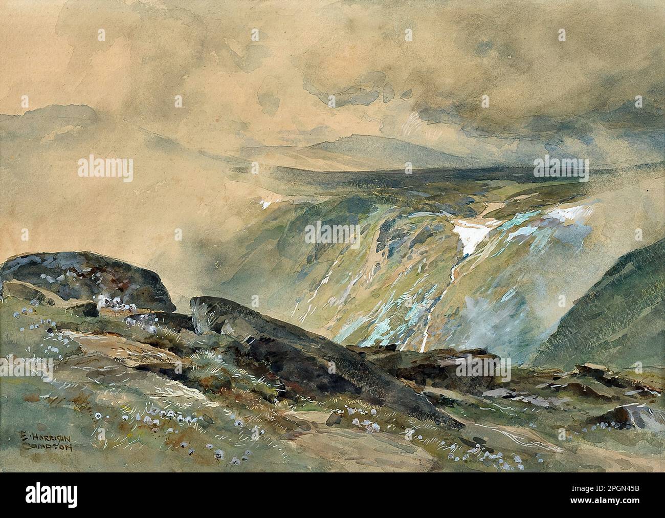Compton Edward Theodore - Mountain Landscape - German School - 19th and ...
