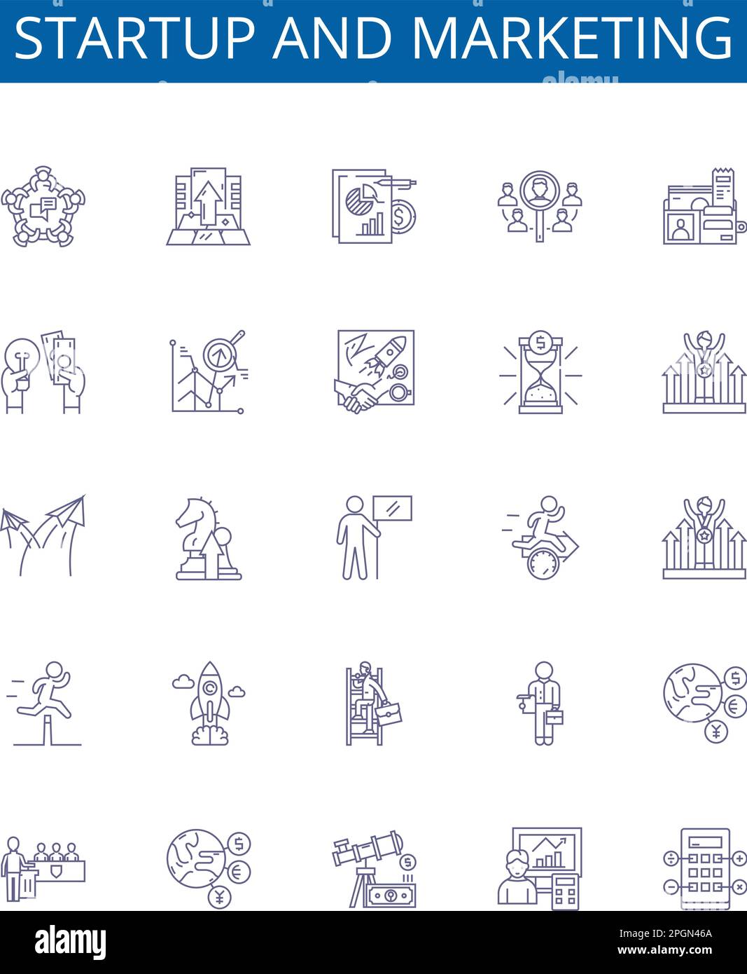 Startup and marketing line icons signs set. Design collection of ...