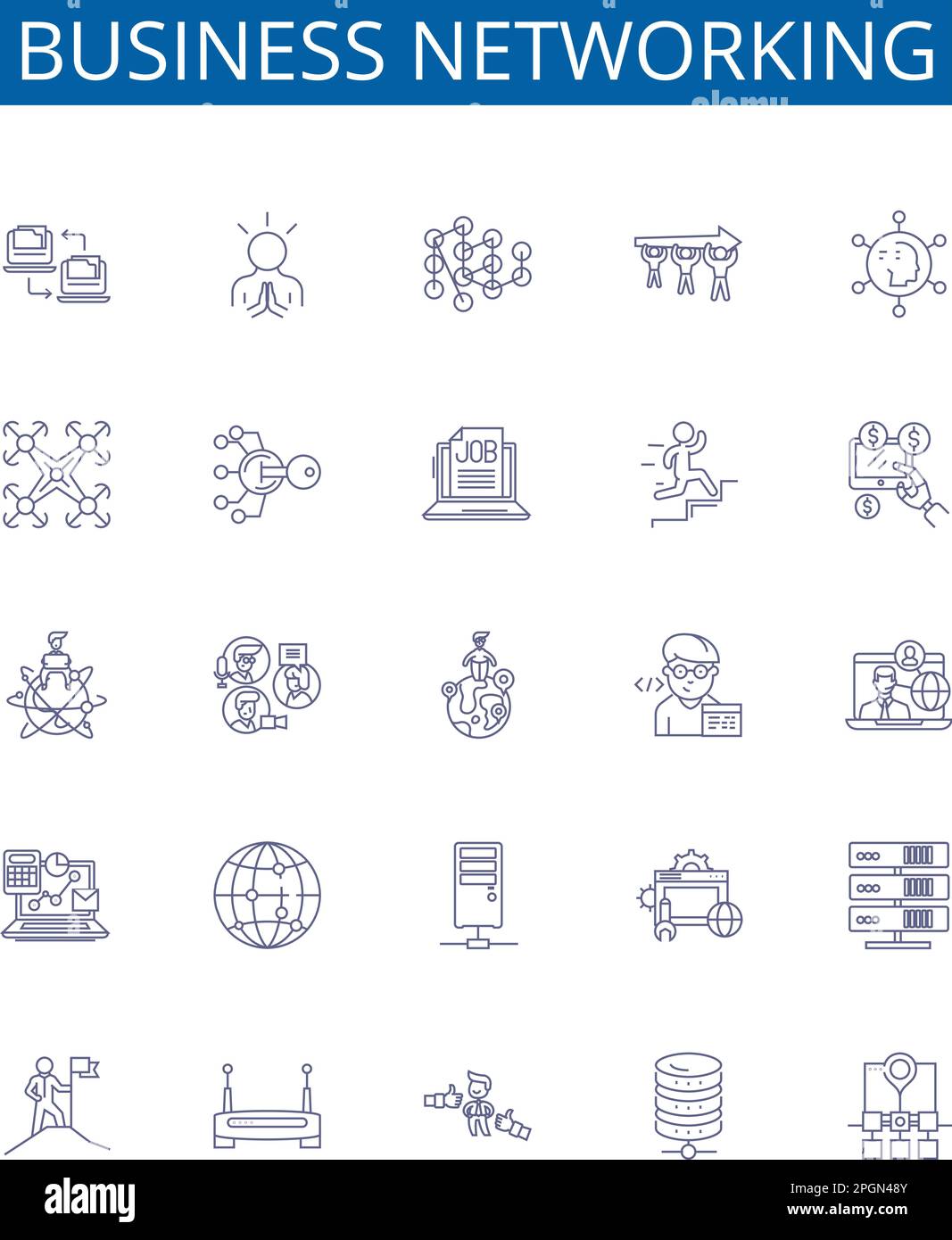 Business networking line icons signs set. Design collection of ... Business networking line icons signs set. Design collection of ...