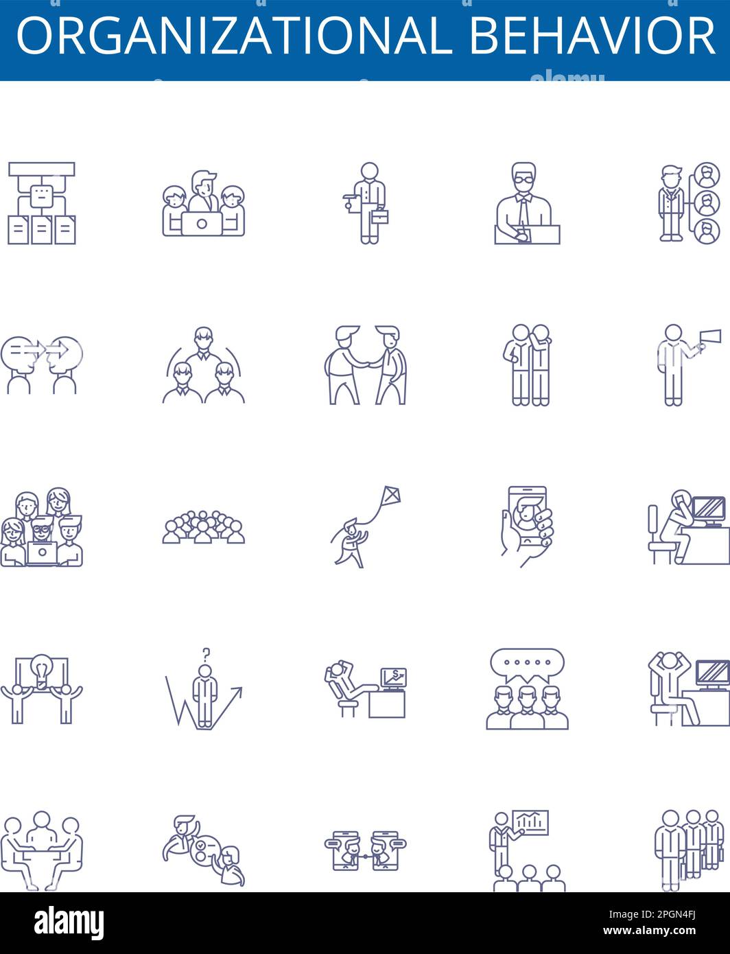 Organizational behavior line icons signs set. Design collection of ... Organizational behavior line icons signs set. Design collection of ...