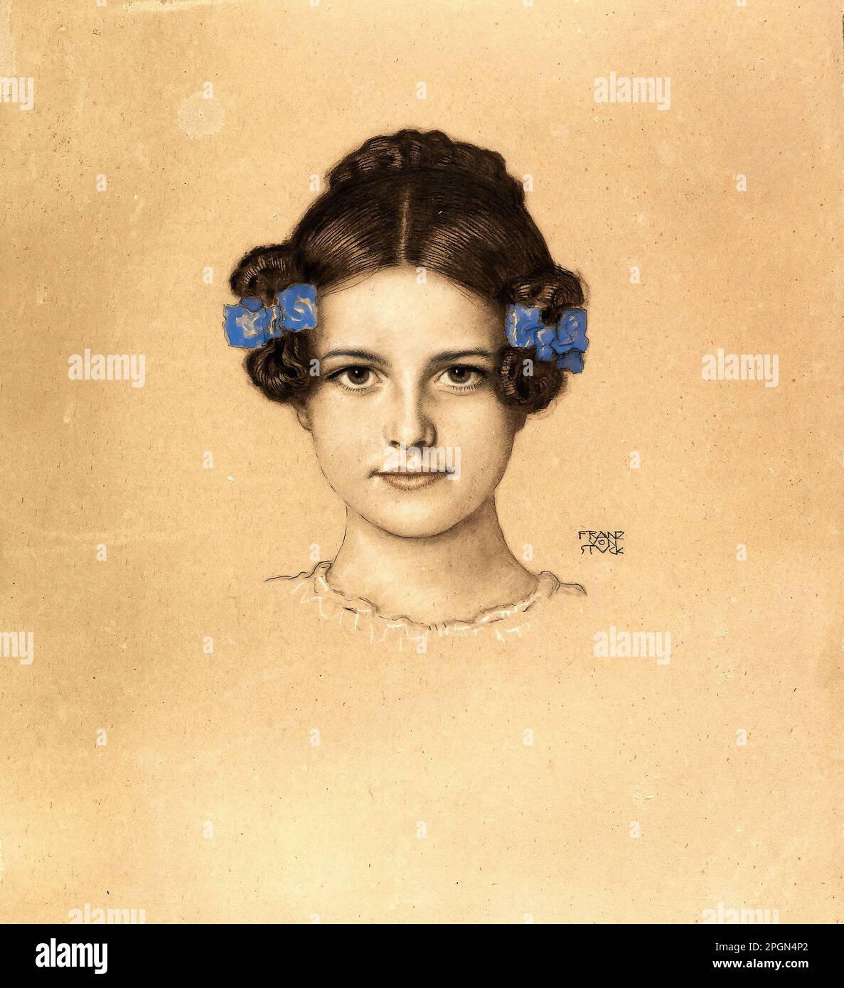 Stuck Franz Von - Portrait of Mary Stuck 4 - German School - 19th ...