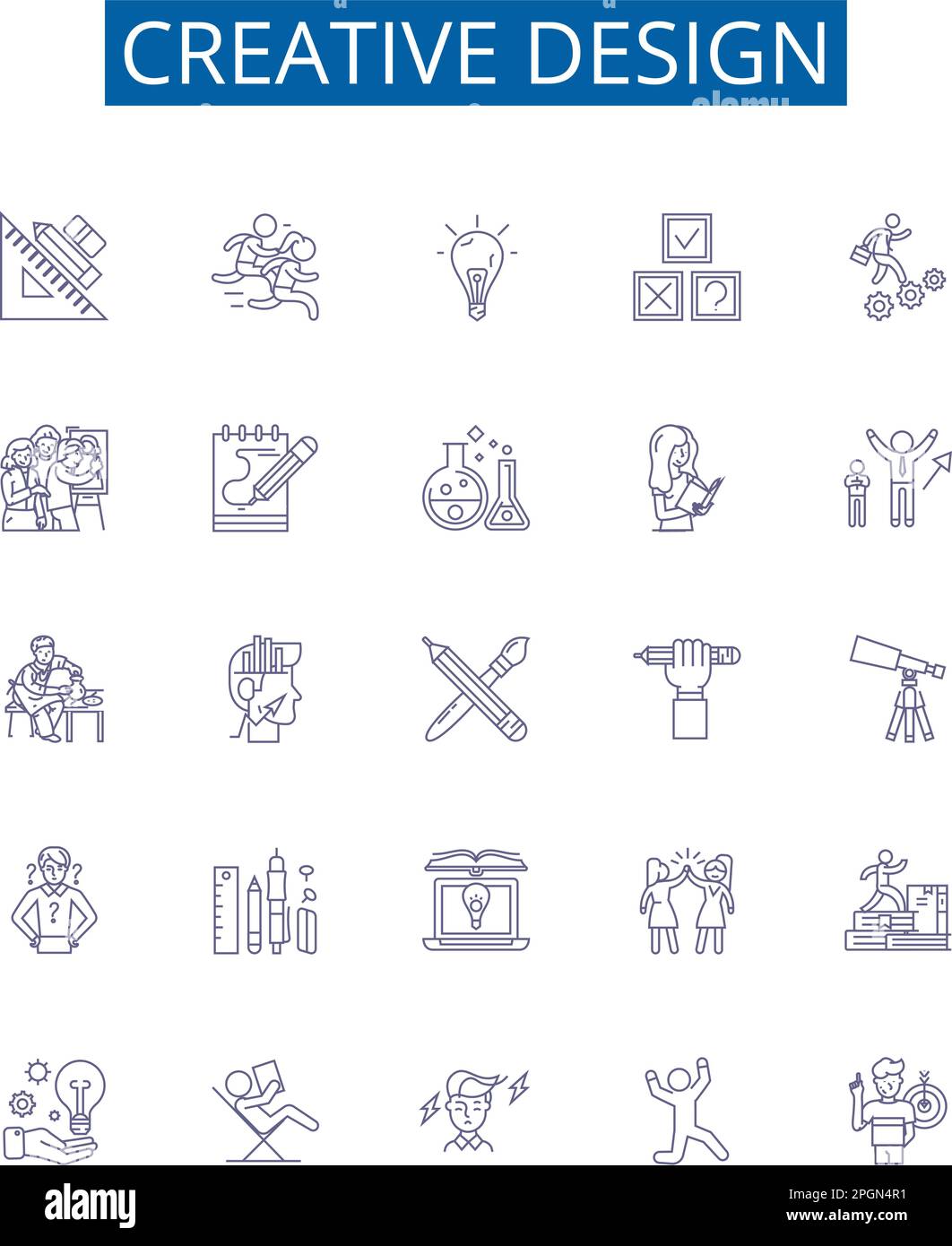 Creative design line icons signs set. Design collection of Design ...