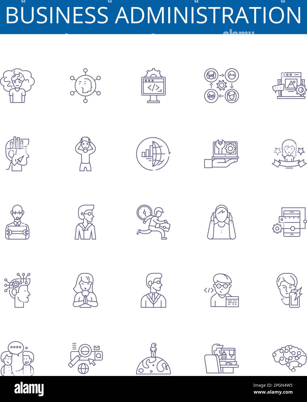 Business administration line icons signs set. Design collection of ... Business administration line icons signs set. Design collection of ...