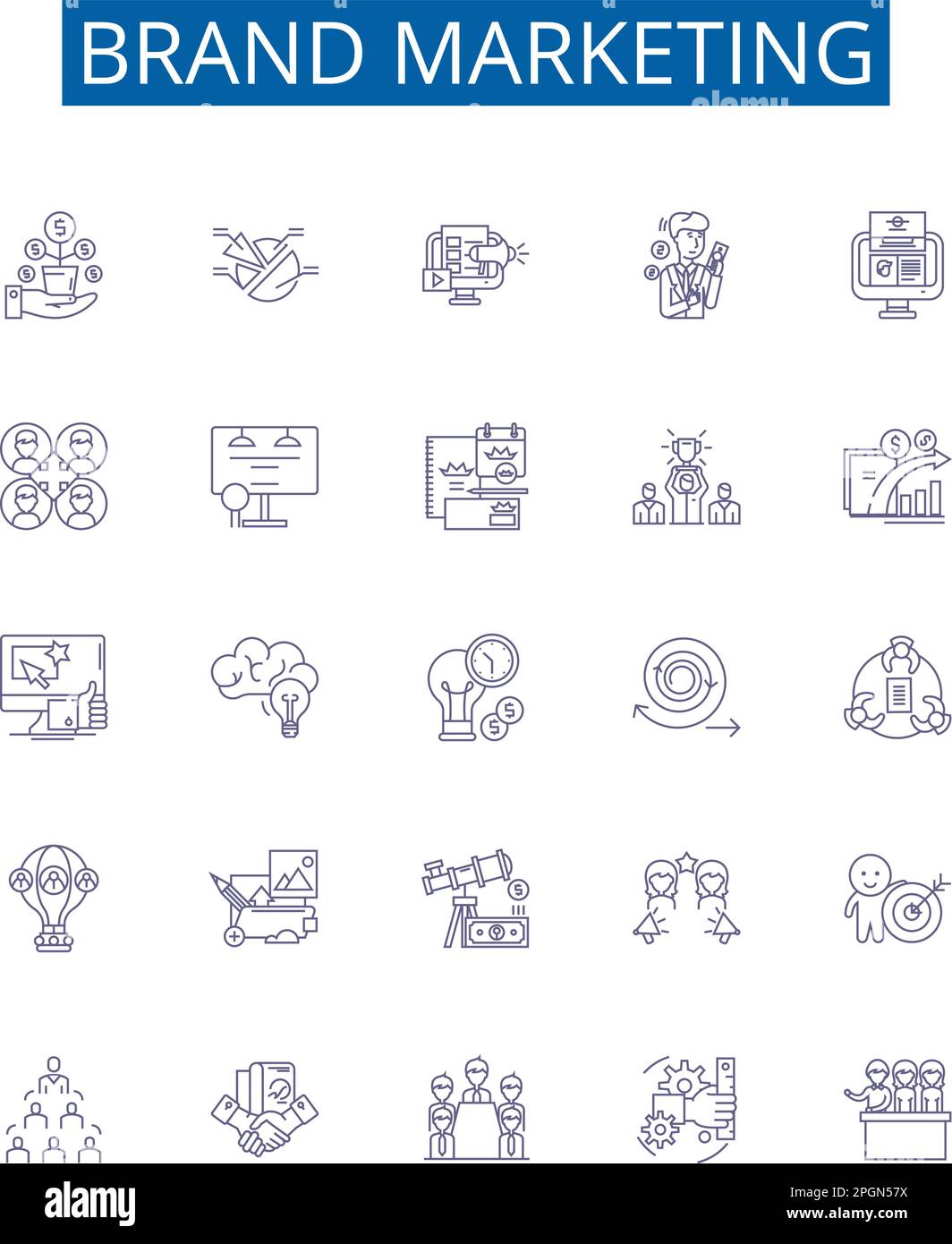 Brand marketing line icons signs set. Design collection of Branding ...