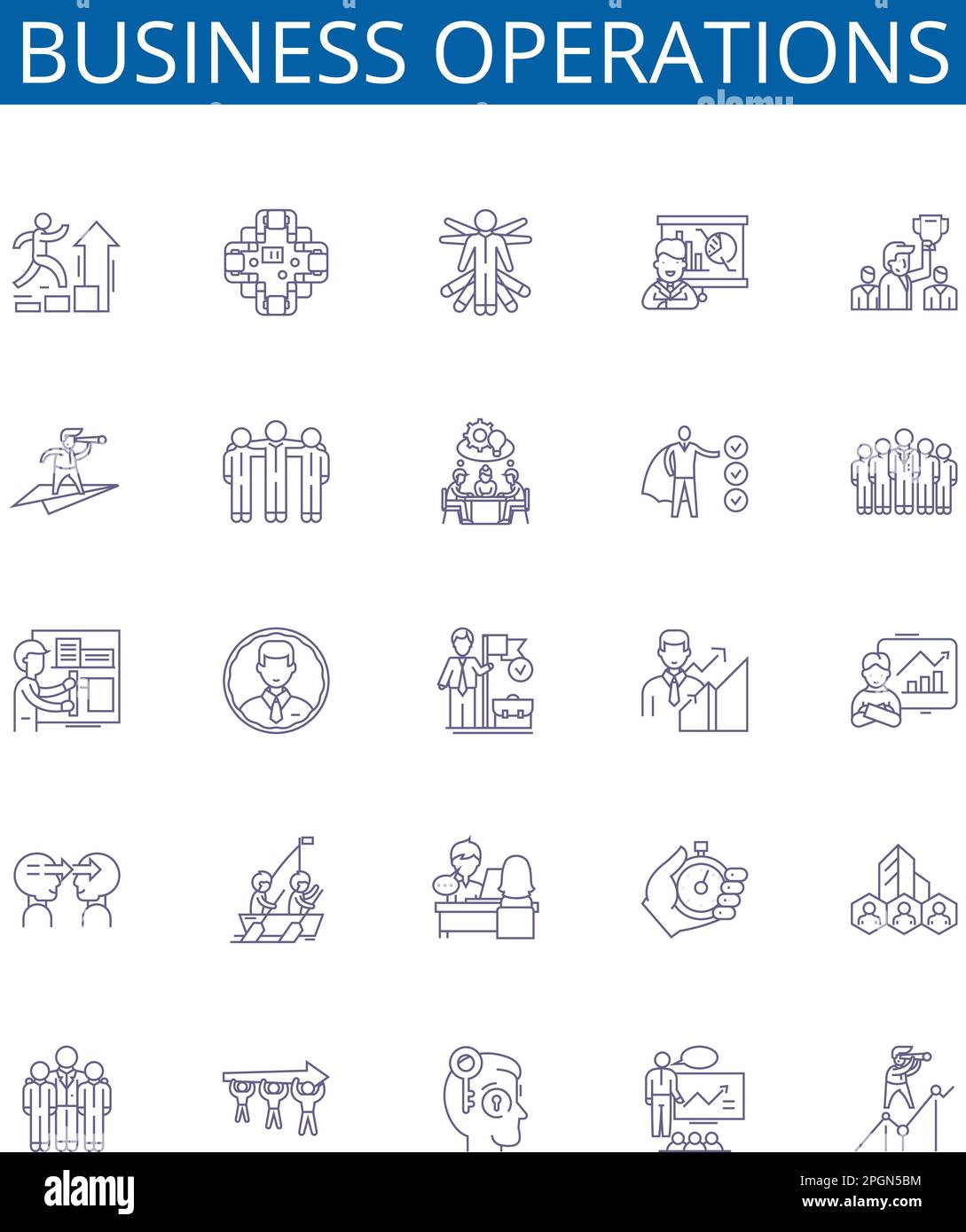 Business Operations Line Icons Signs Set Design Collection Of Commerce