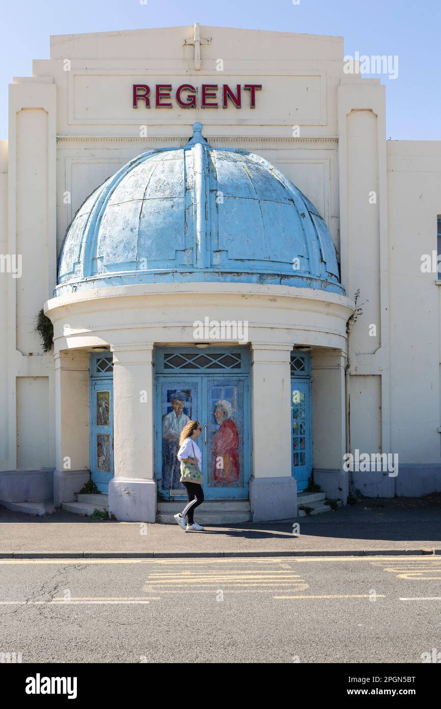 . Art Deco facade of the Regent Cinema. Originally fronting a glass ...