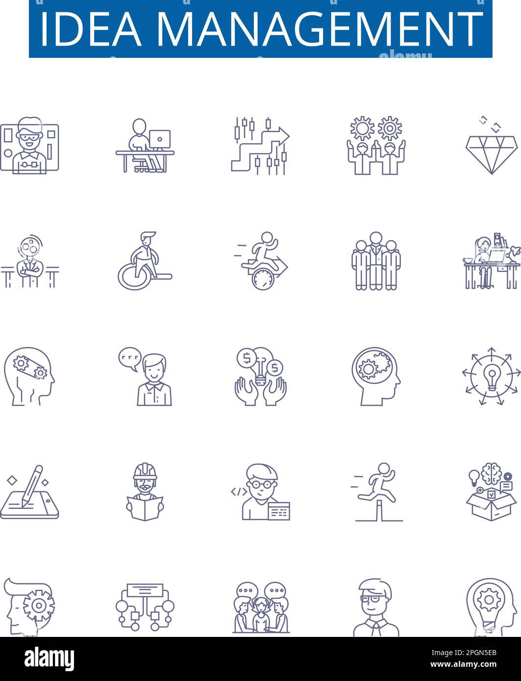 Idea Management Line Icons Signs Set Design Collection Of