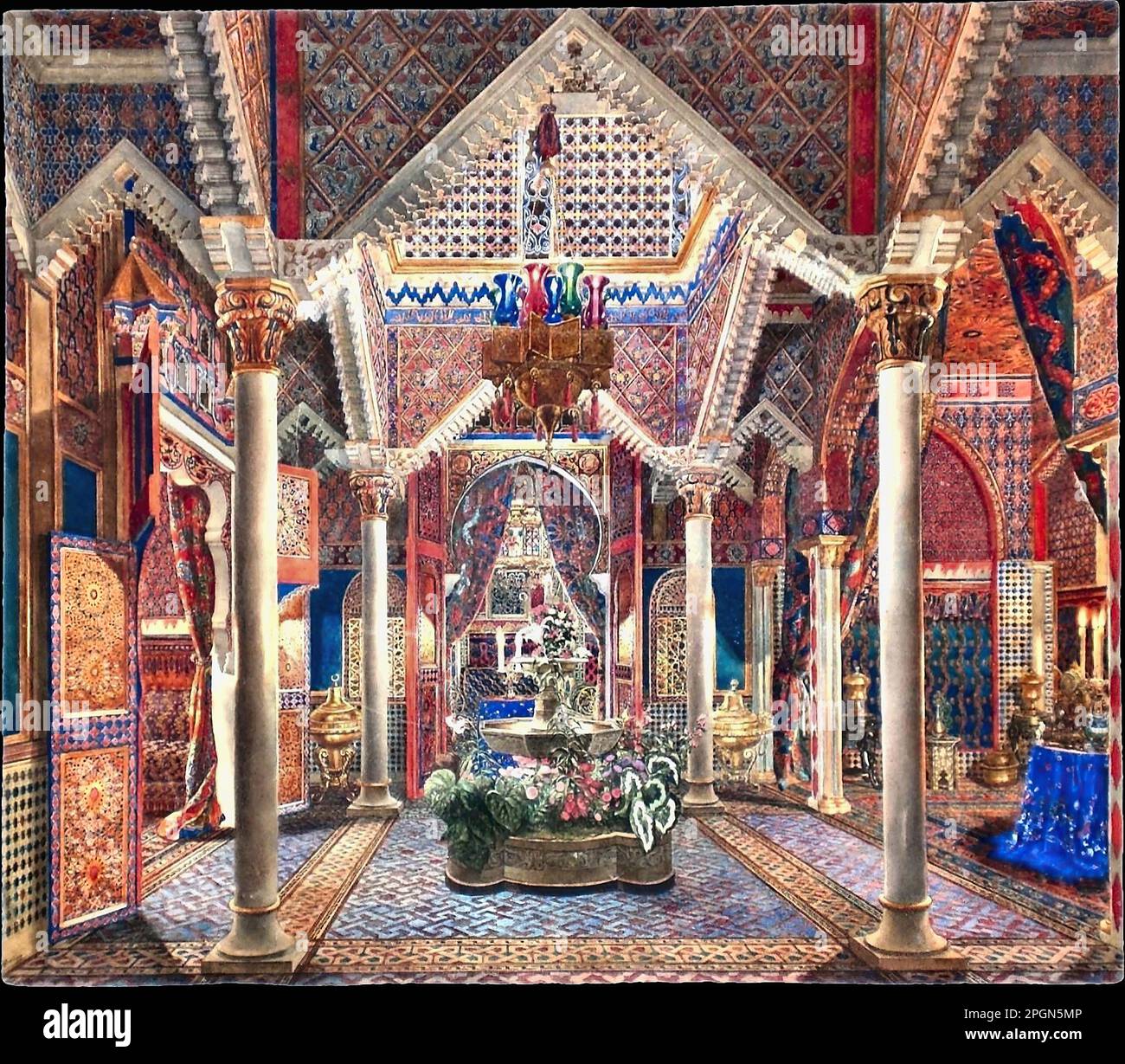 Breling Heinrich - Interior of the 'moroccan House' at Linderhof Castle ...