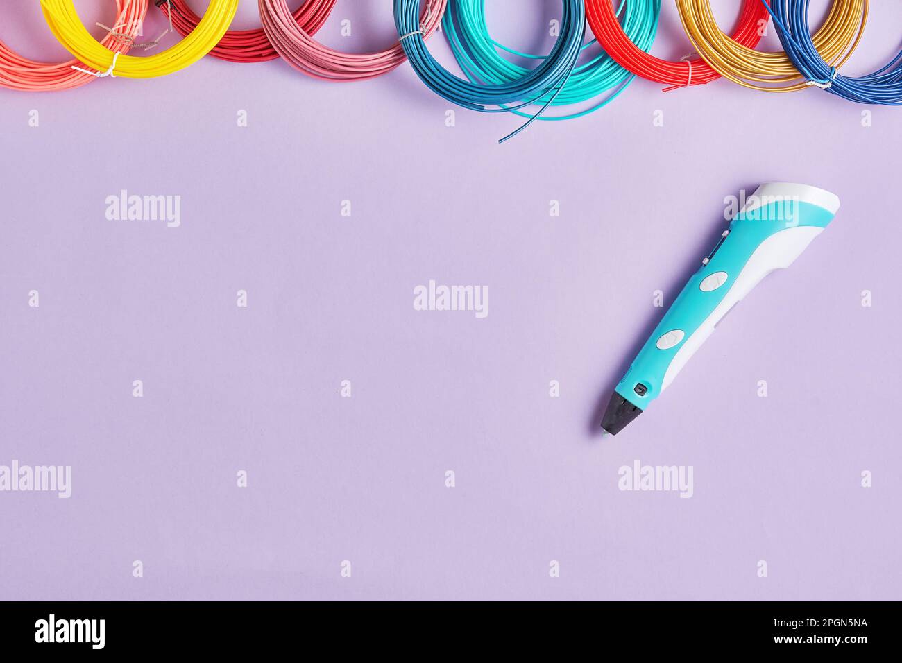 Backdrop template with a colorful PLA and ABS plastic threads for 3d ...