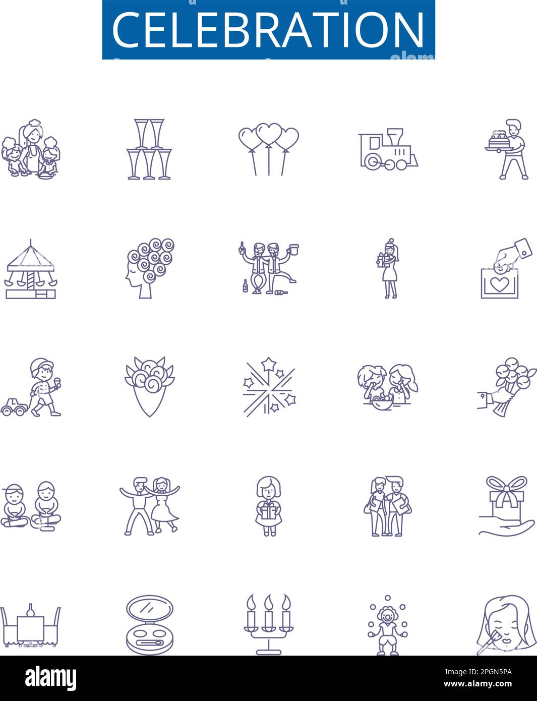 Celebration line icons signs set. Design collection of Festivity ...