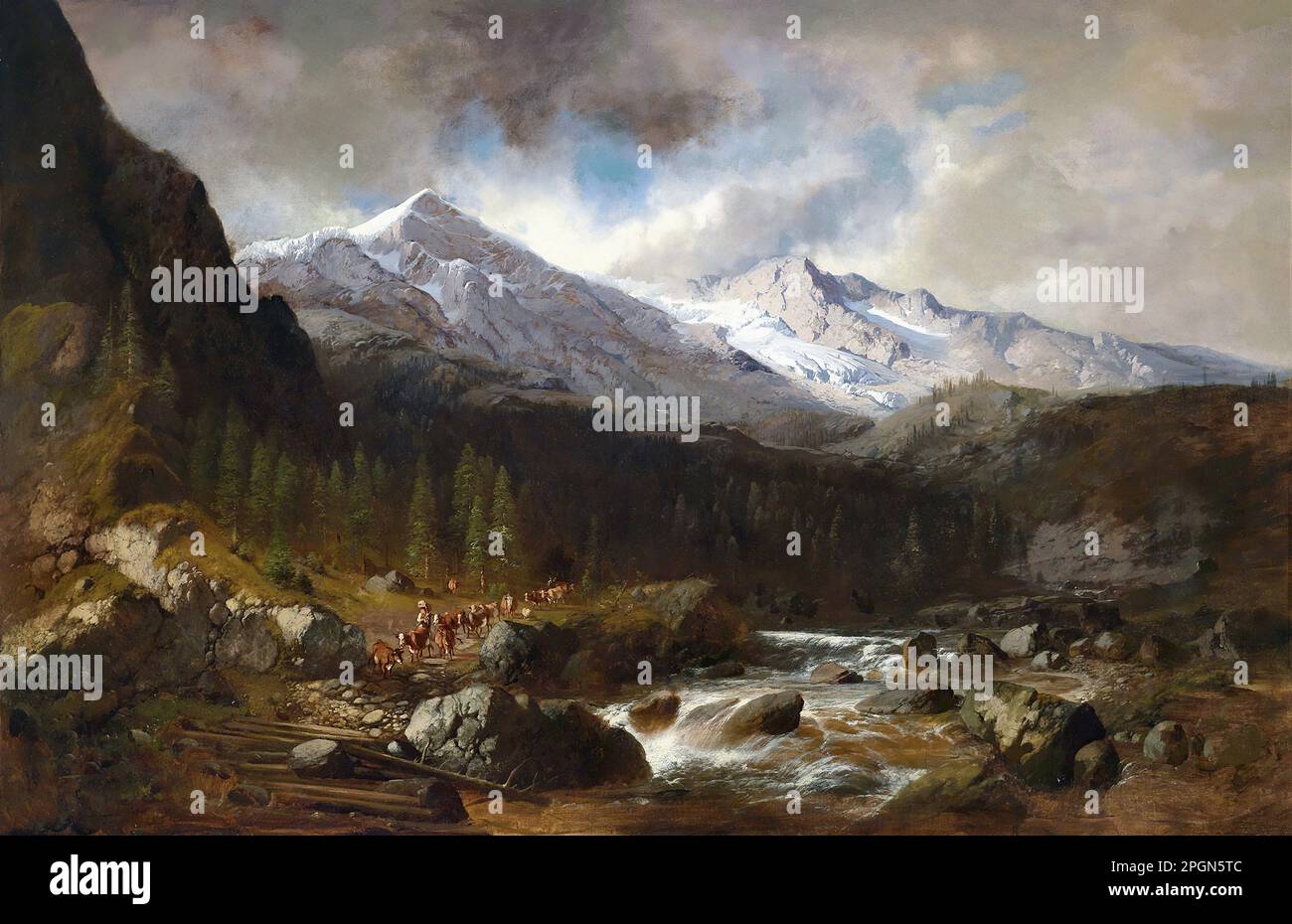 Millner Carl - Bringing the Cattle down from the Alm - German School ...