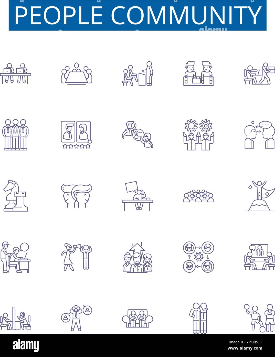 People community line icons signs set. Design collection of Community ...