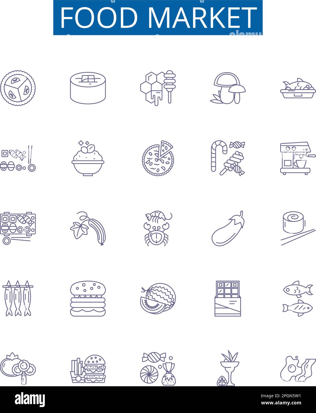 Food market line icons signs set. Design collection of Grocery ...