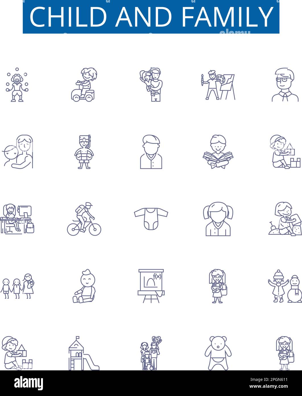 Child and family line icons signs set. Design collection of Child, Family, childhood, parenting ...