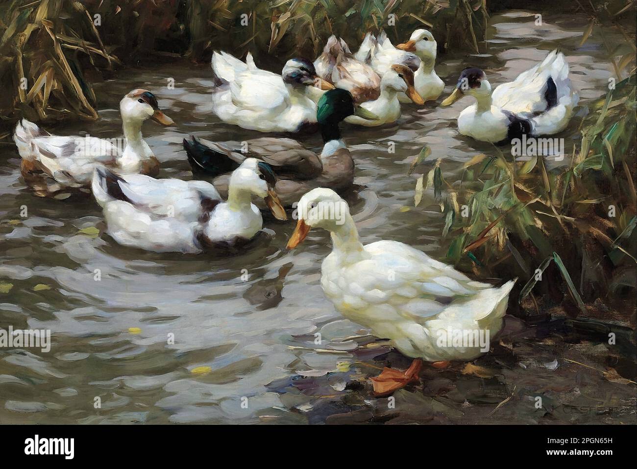 Koester Alexander - Duck Pond - German School - 19th and Early 20th ...