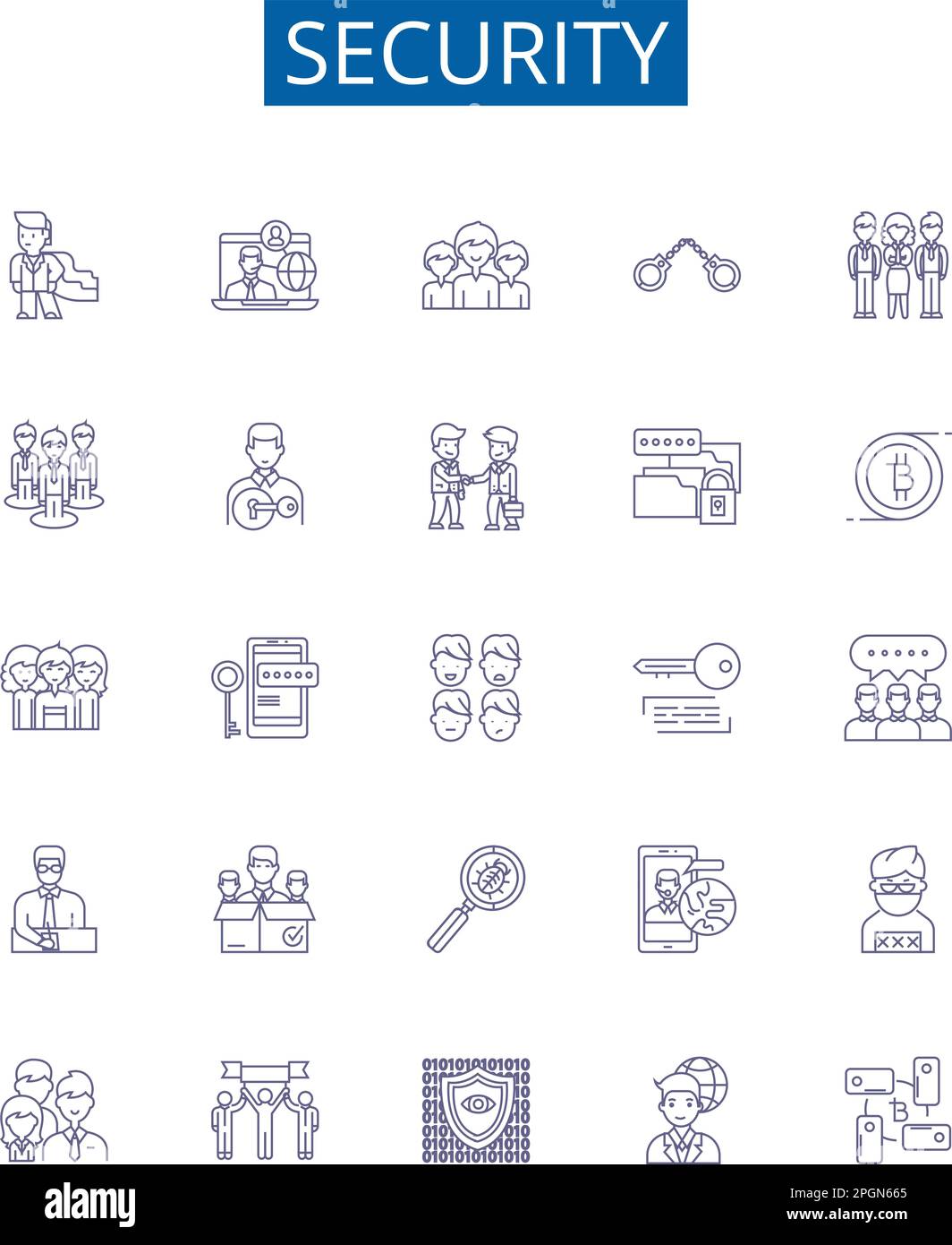 Security line icons signs set. Design collection of Secure, Safeguard ...