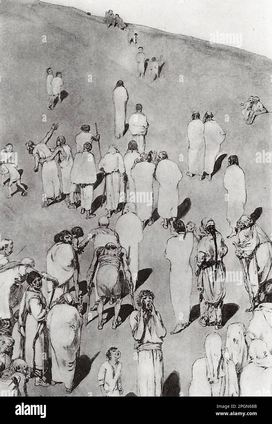 Klinger Max - Walk to the Sermon on the Mount - German School - 19th ...