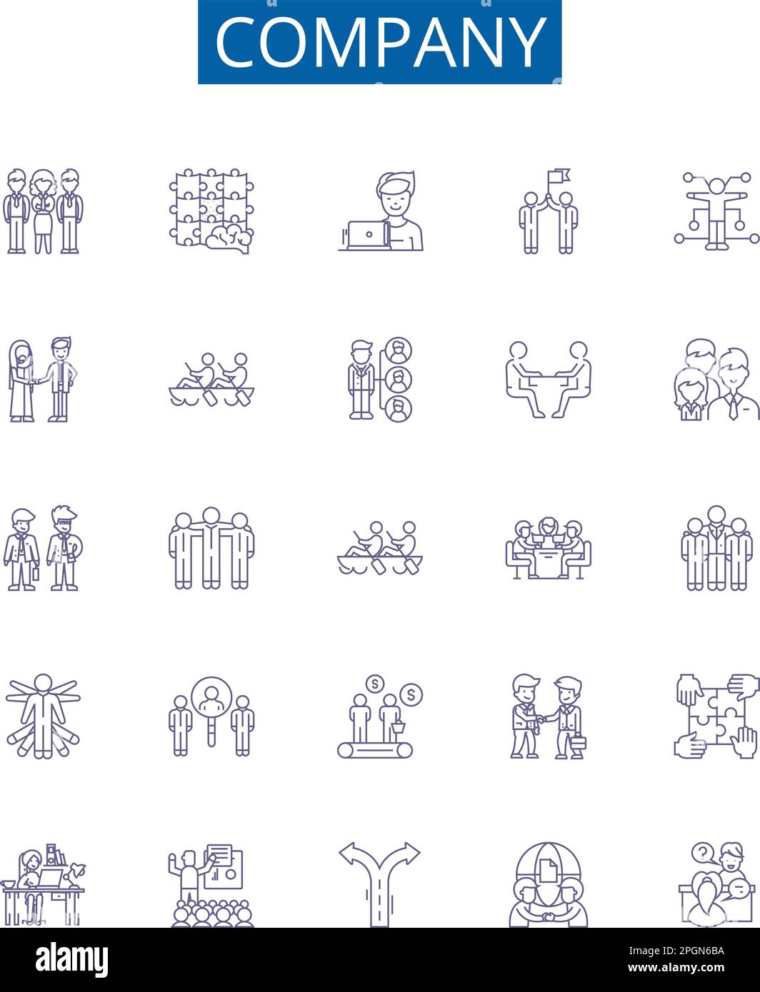 Company line icons signs set. Design collection of Business, Firm ...