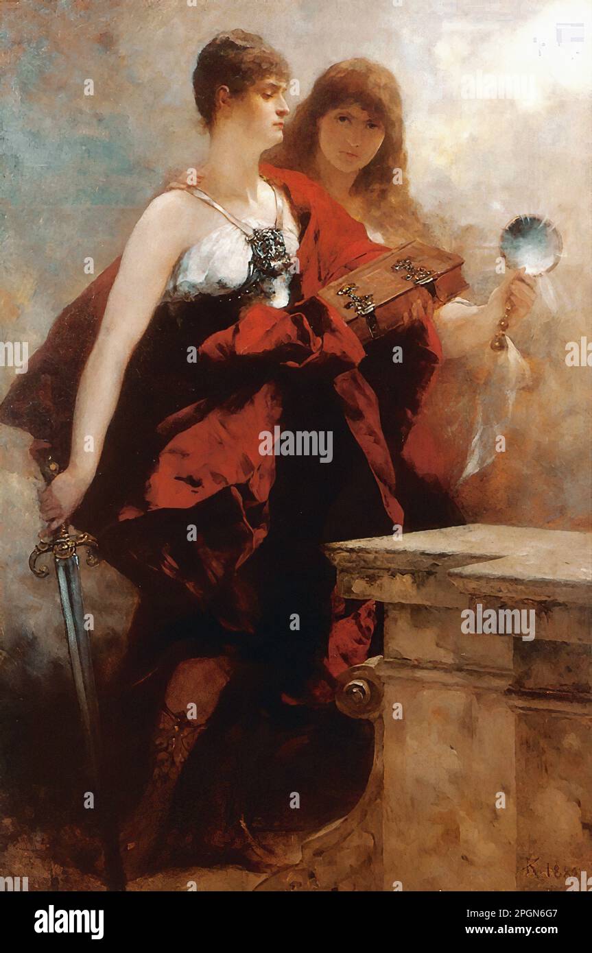 Kaulbach Hermann - Allegory of Wisdom and Justice - German School ...