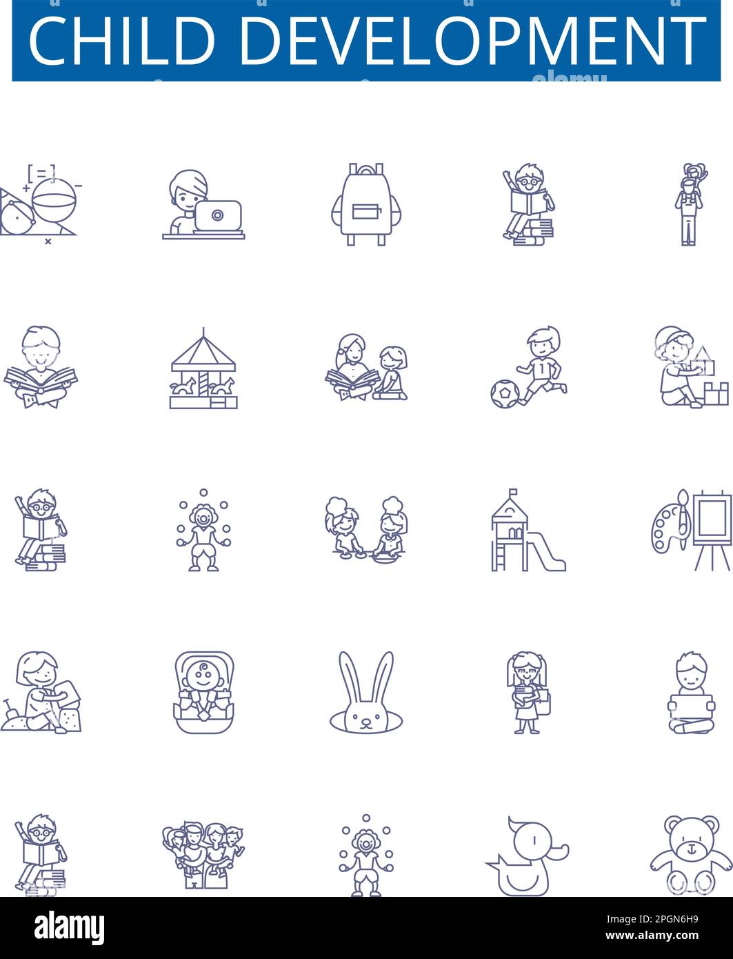 Child development line icons signs set. Design collection of Infant ...