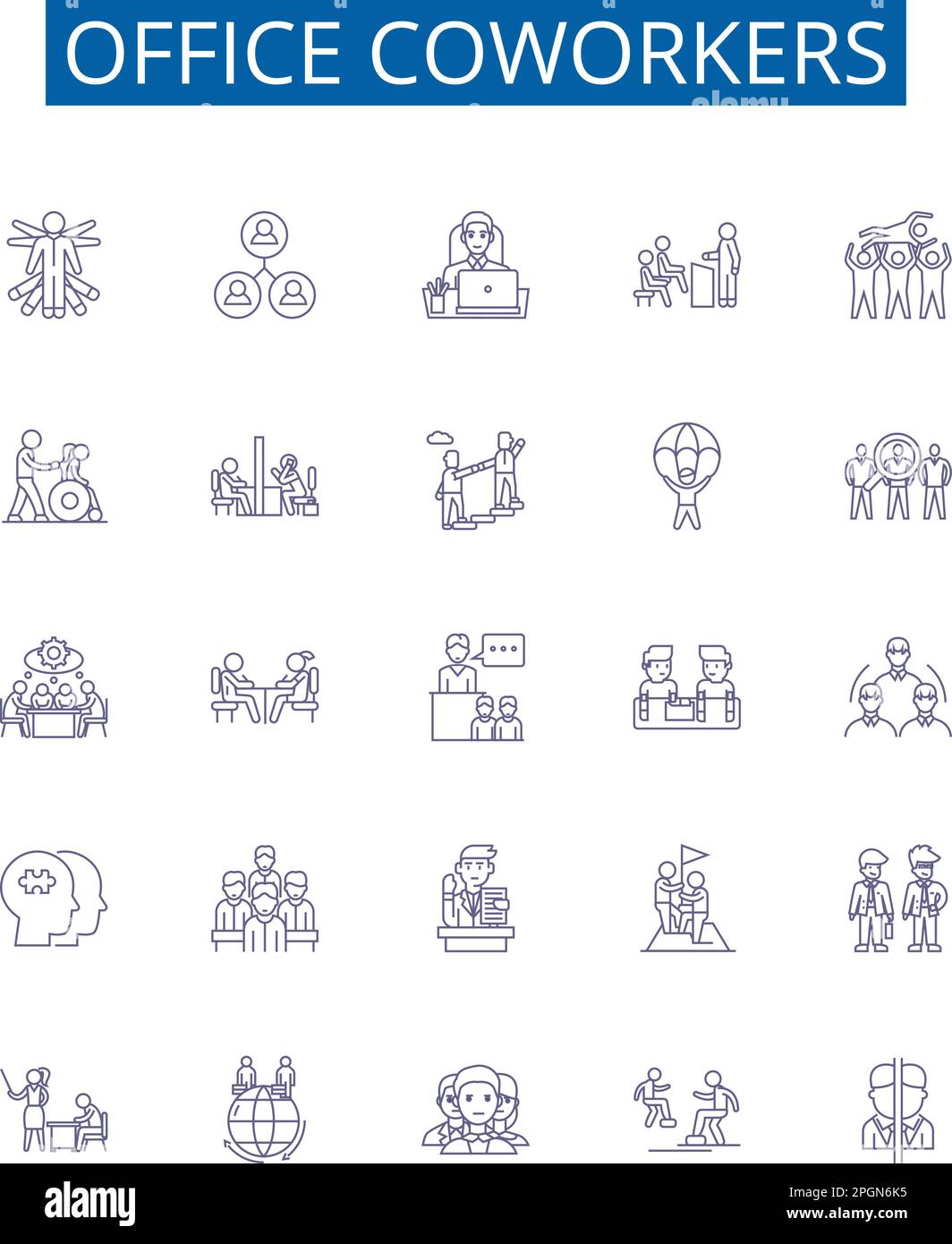 Office Coworkers Line Icons Signs Set Design Collection Of Colleagues