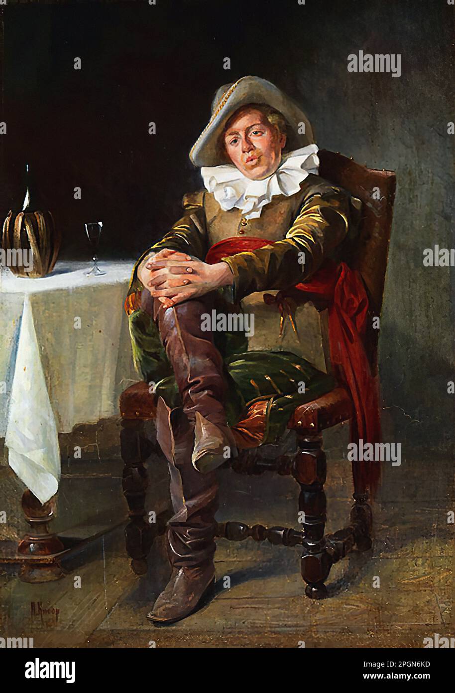 Knoop August Hermann - Young Man in Landsknecht Attire Of The 17th ...