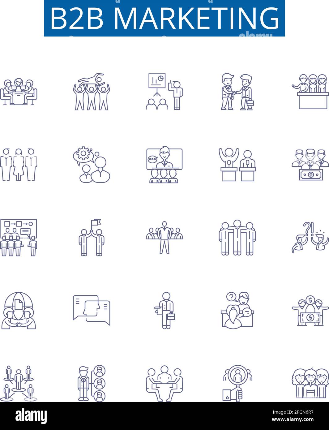 B2b Marketing Line Icons Signs Set Design Collection Of Bb Marketing