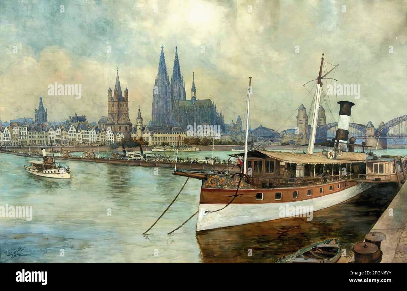 Rudell Carl - Large Panorama View Of Cologne - German School - 19th And ...