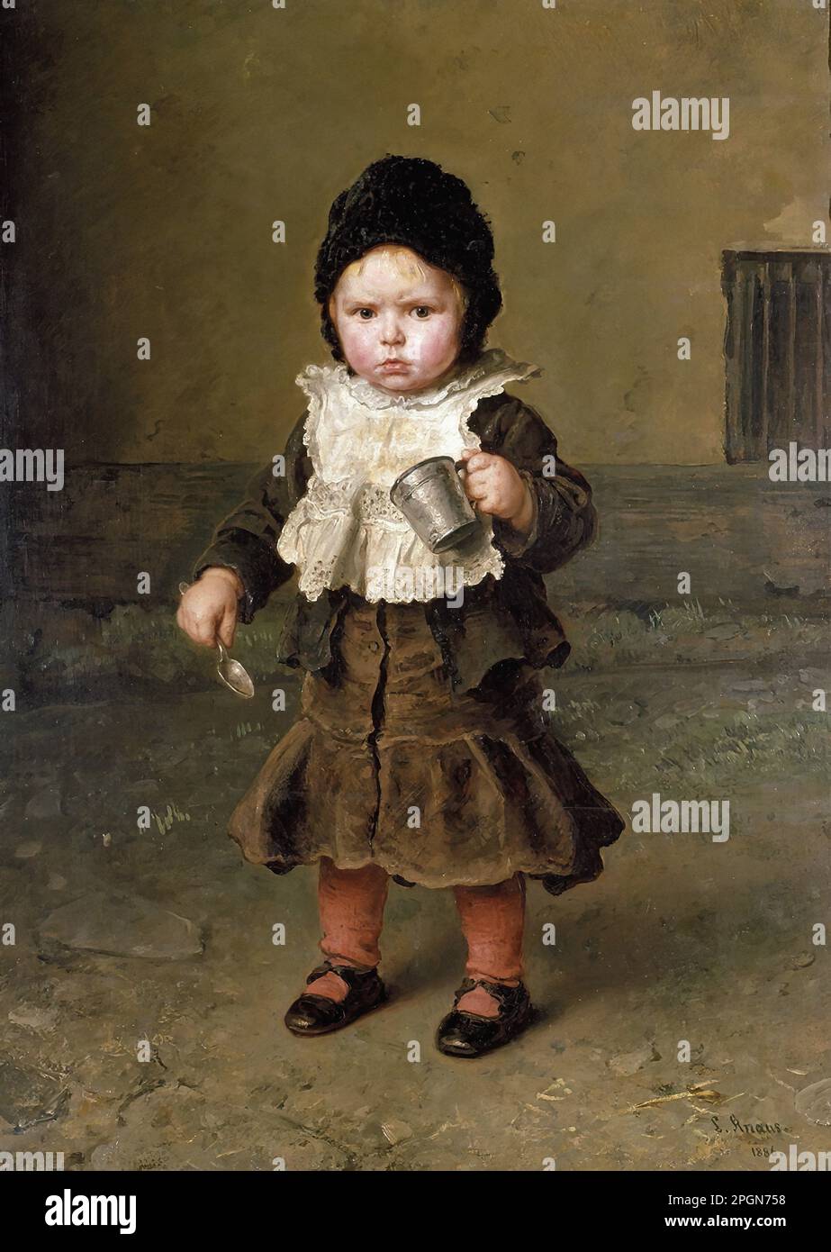 Knaus Ludwig - My bowl is empty - German School - 19th Century - Knaus ...