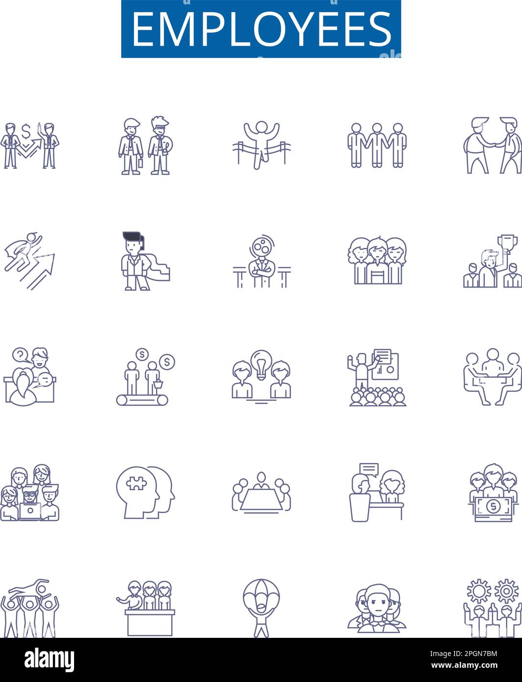 Employees line icons signs set. Design collection of Workers, Employees ...