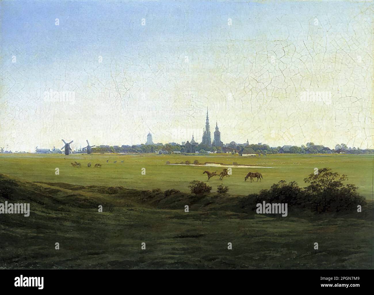 Friedrich Caspar David - Meadows near Greifswald - German School - 19th ...