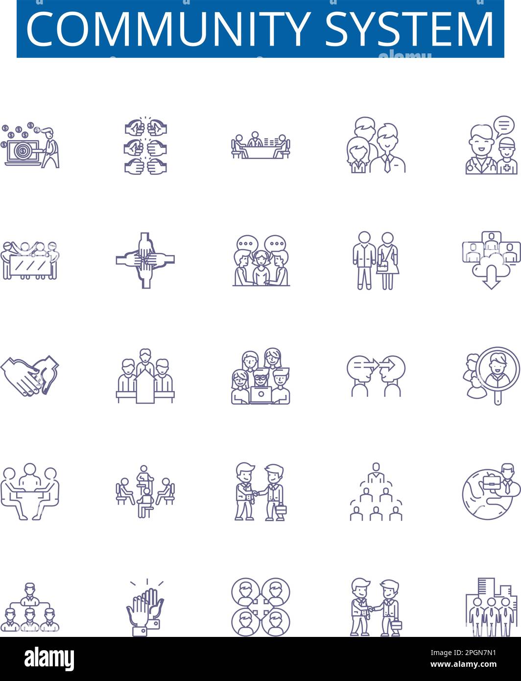 Community System Line Icons Signs Set Design Collection Of Social Network Relationships