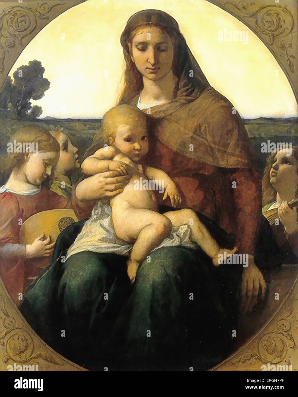 Feuerbach Anselm - Maria with the child between angels making music ...