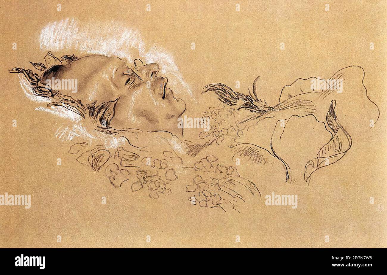 Klinger Max - Max Reger On The Deathbed - German School - 19th And ...