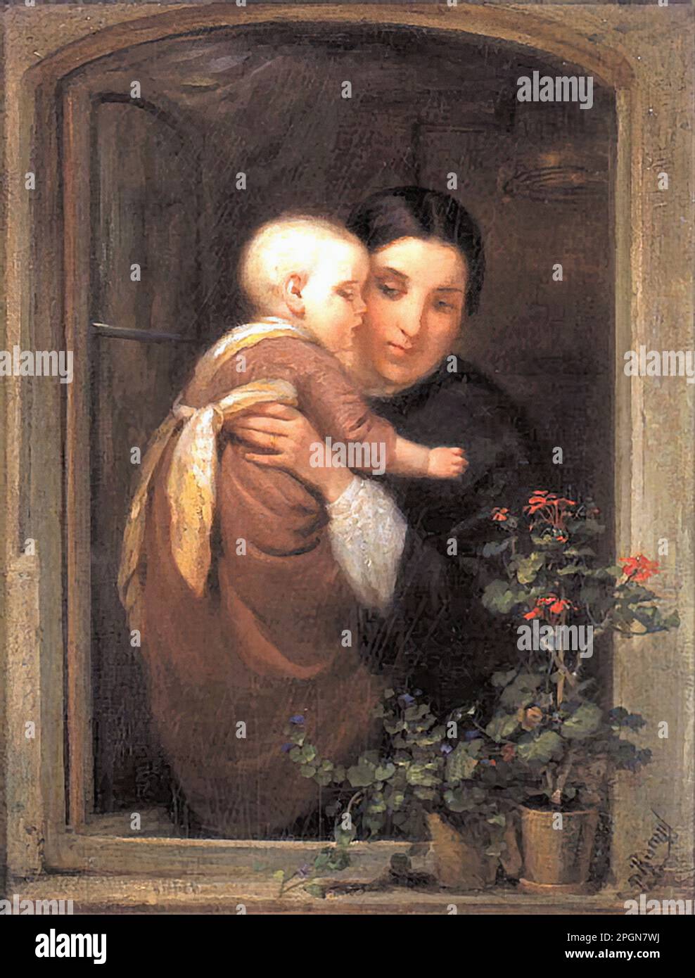Hull Peter Philipp - Mother With Child At The Window - German School ...