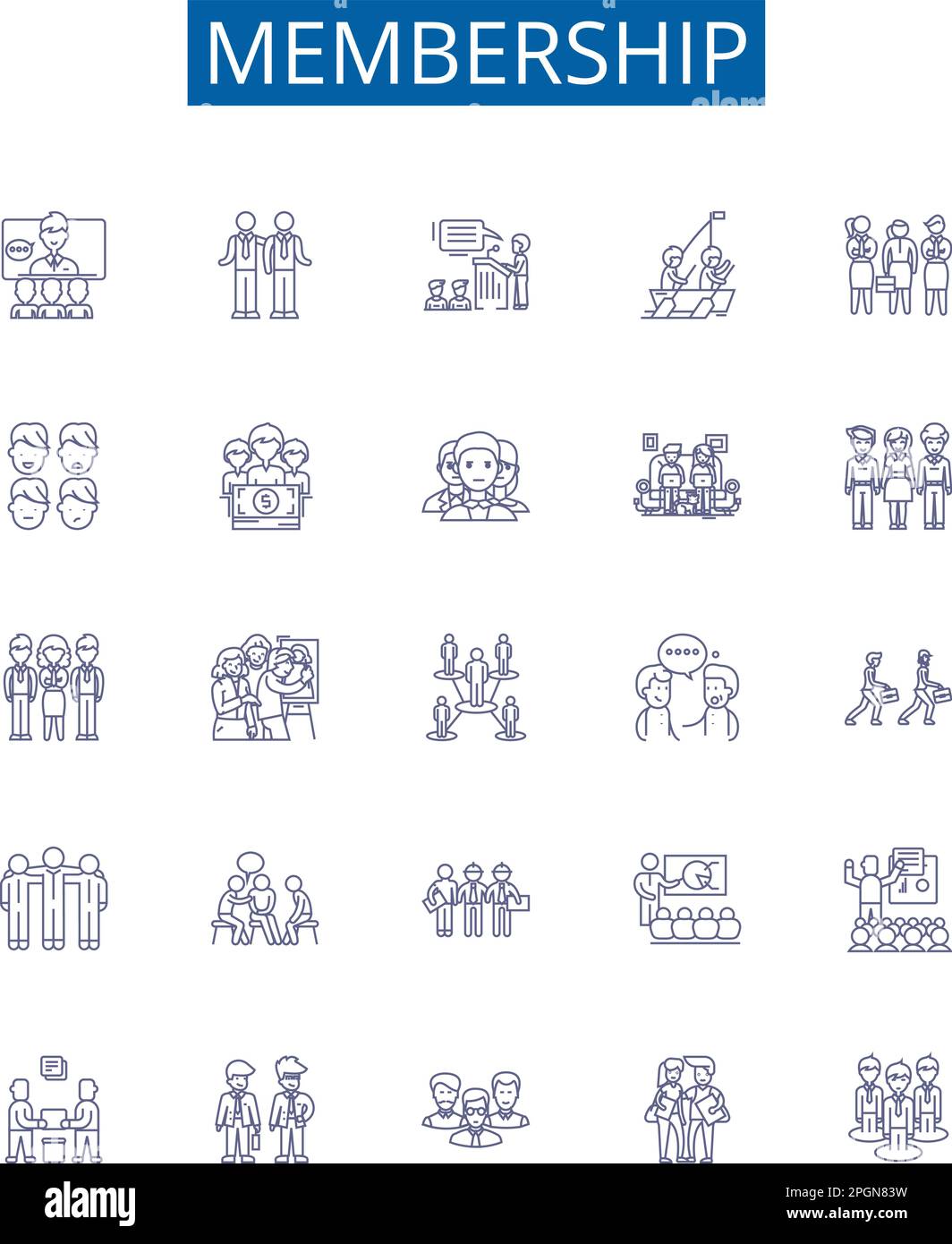 Membership line icons signs set. Design collection of Enrollment ...