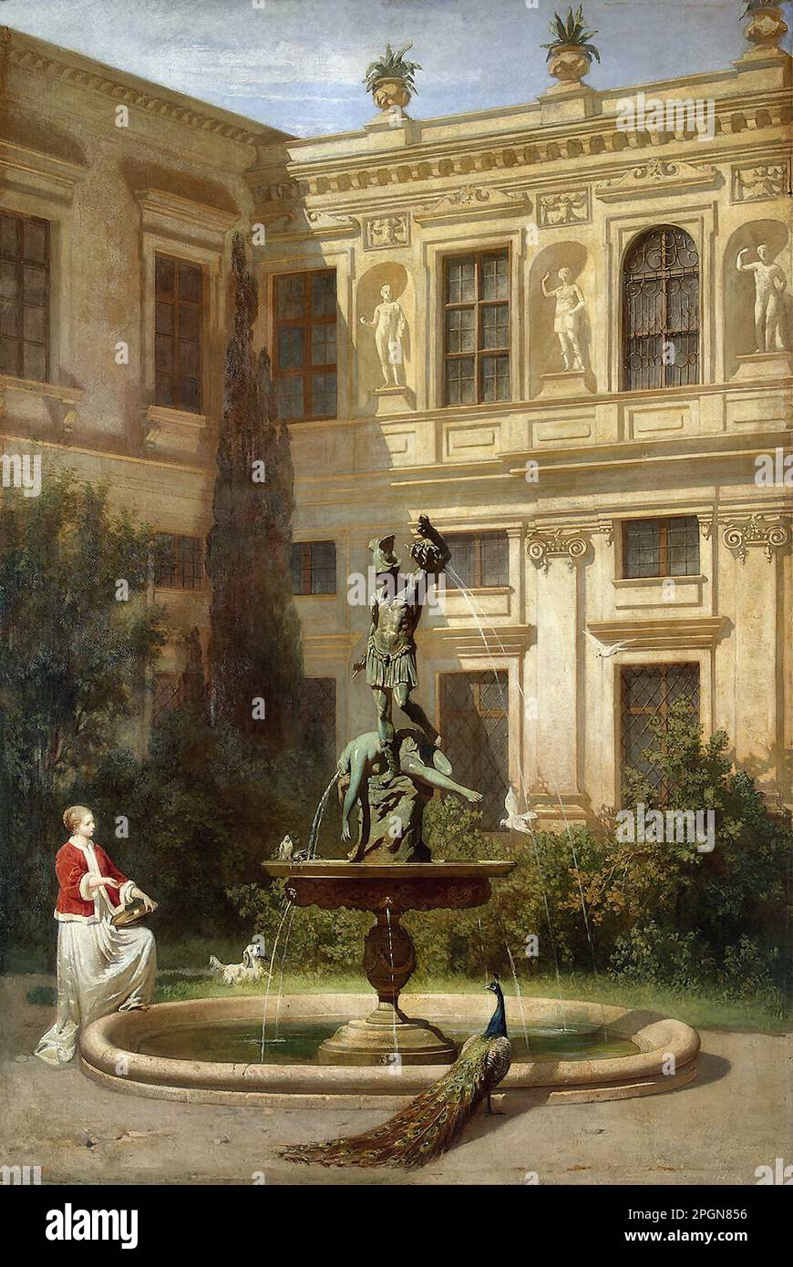 Marees Hans Von - Courtyard with the Grotto in the Munich Royal ...
