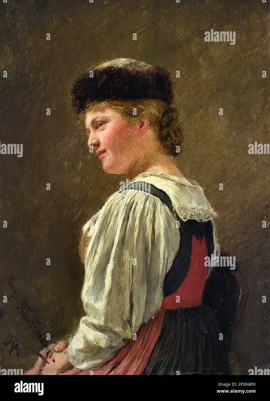 Kauffmann Hugo Wilhelm - Portrait of a Lady - German School - 19th ...