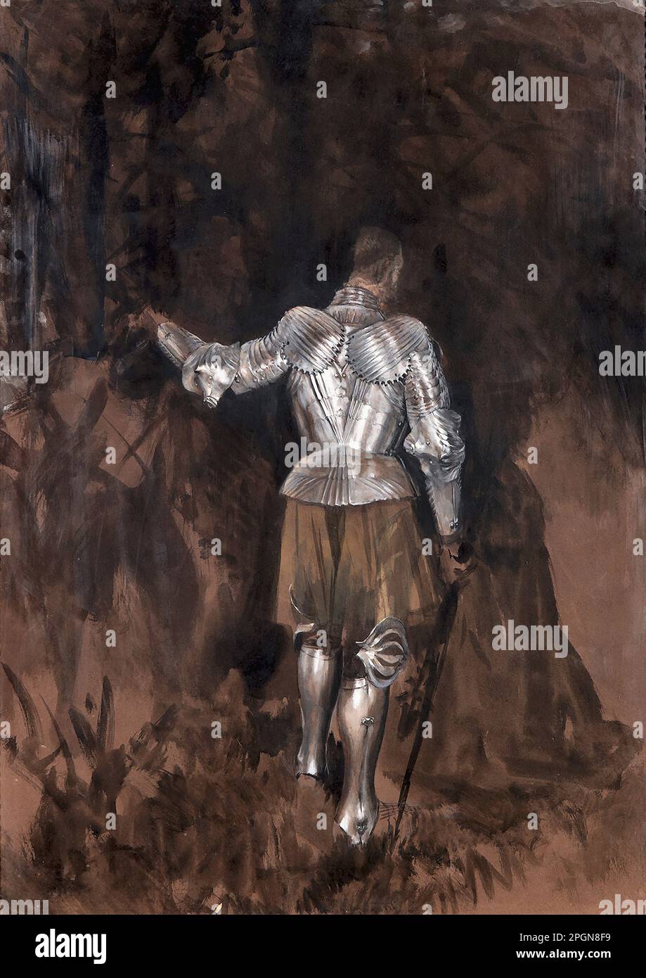 Menzel Adolph Von - Armored Knight - German School - 19th Century ...