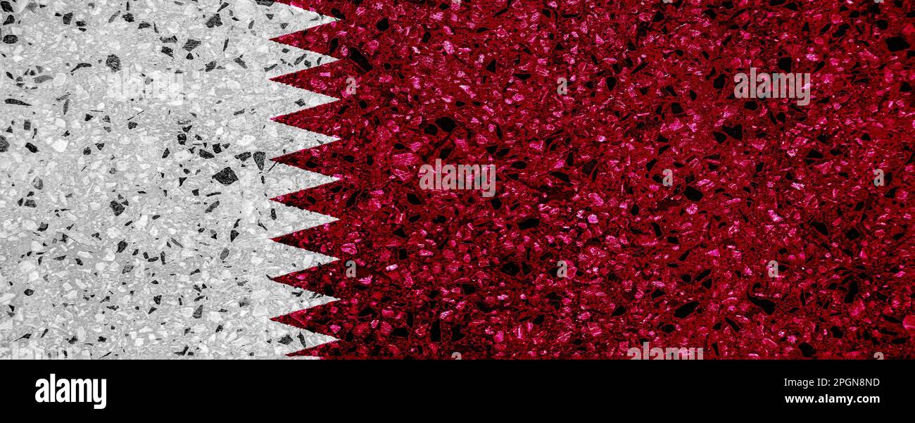 Flag of Qatar on a textured background. Concept collage Stock Photo - Alamy