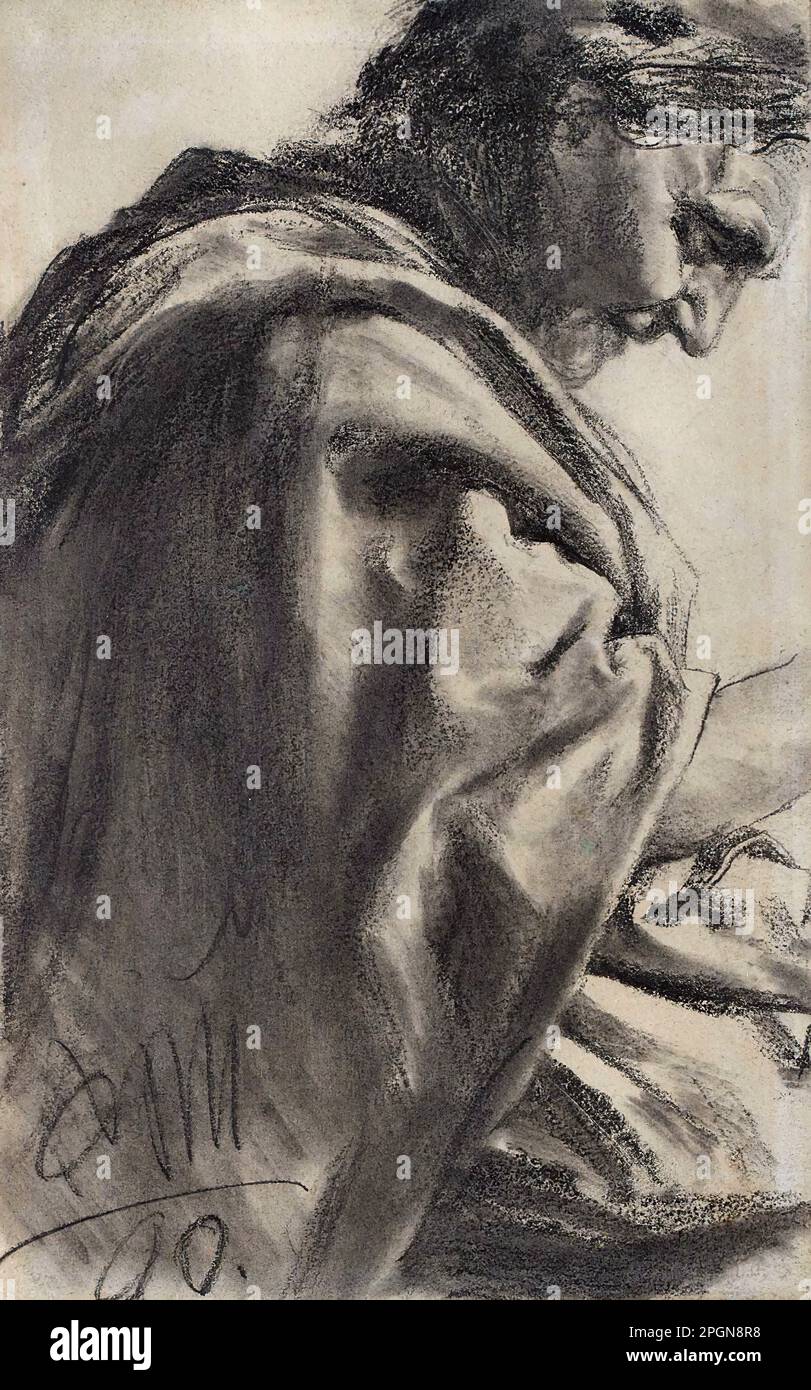 Menzel Adolph Von - Die Alte (Study of an Old Lady) - German School ...