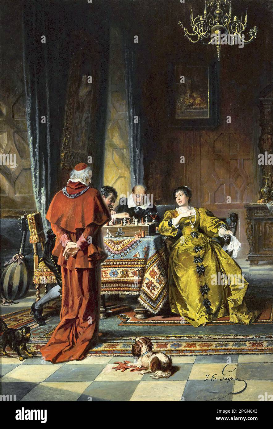 Gaisser Jakob Emanuel - the Chess Game - German School - 19th Century ...