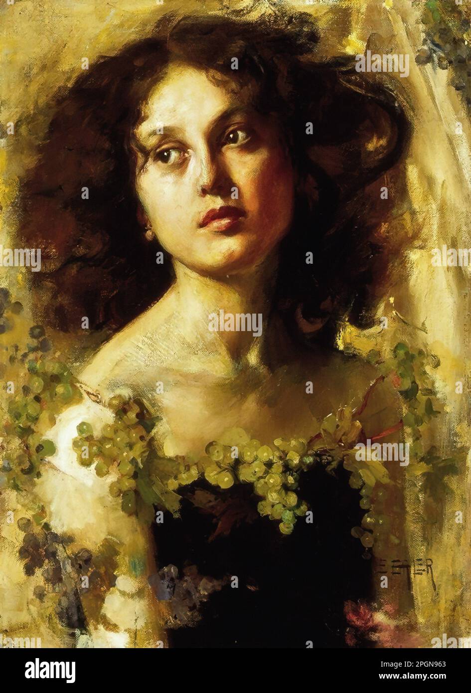 Erler-Samaden Erich - Girl with Grapes - German School - 19th Century ...